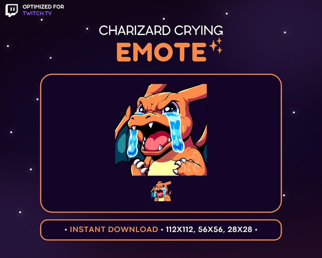 Charizard Twitch Emote - Cry Charizard Pokemon, Discord Server Emote ...