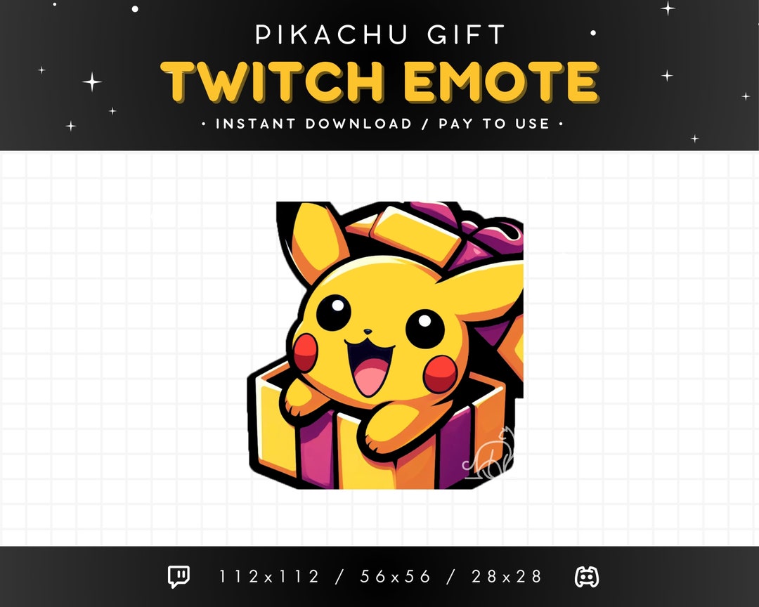 Cute Pikachu Twitch Emote Gift Pikachu Pokemon Emote, Gaming, Streaming ...