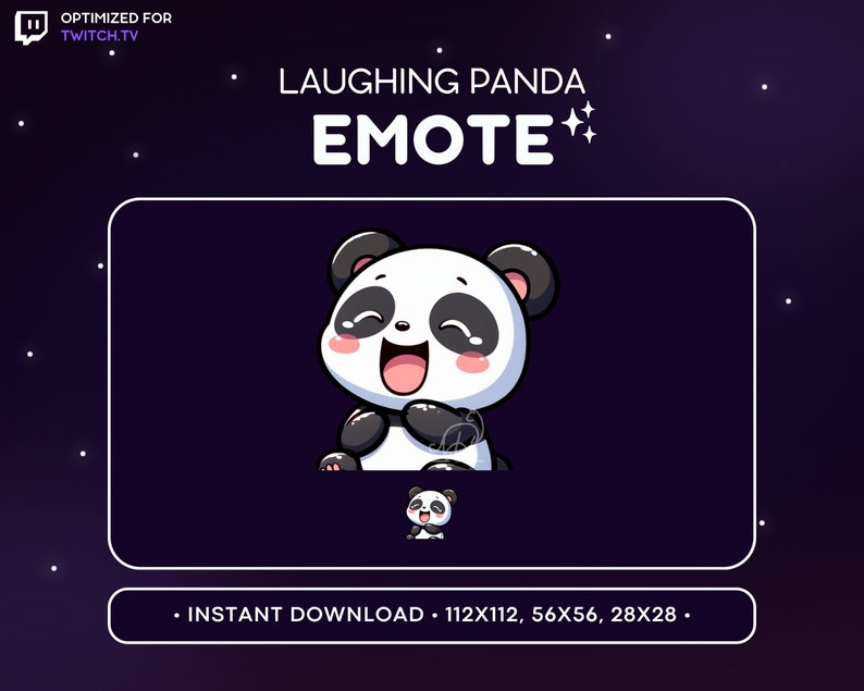 Cute Panda Twitch Emote Laughing Panda Emote, Panda Discord Emote ...