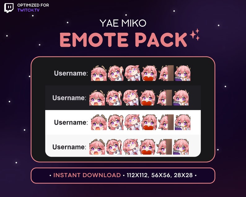 Yae Miko Genshin Impact Twitch Emote Genshin Discord Emote, Streaming ...