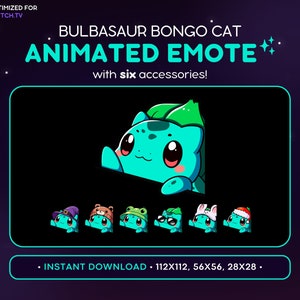 ANIMATED Bulbasaur Bongo Cat Twitch Emote [with 6 Accessories ...