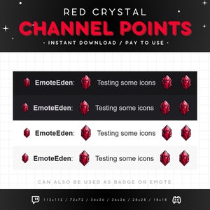Red Crystal Twitch Channel Point Icon, Sub Badge, Emote - Crystal ...