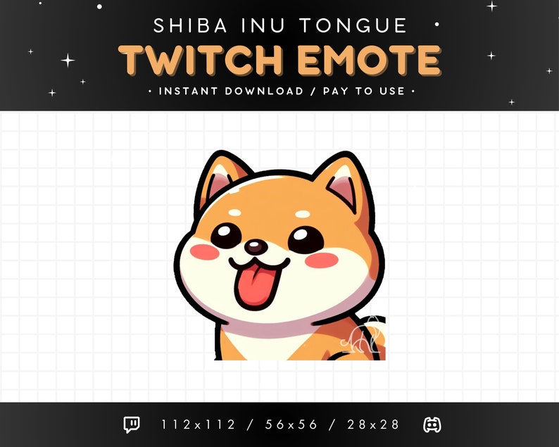 Cute Shiba Inu Twitch Emote Tongue Shiba Dog Emote, Dog Discord Emote ...