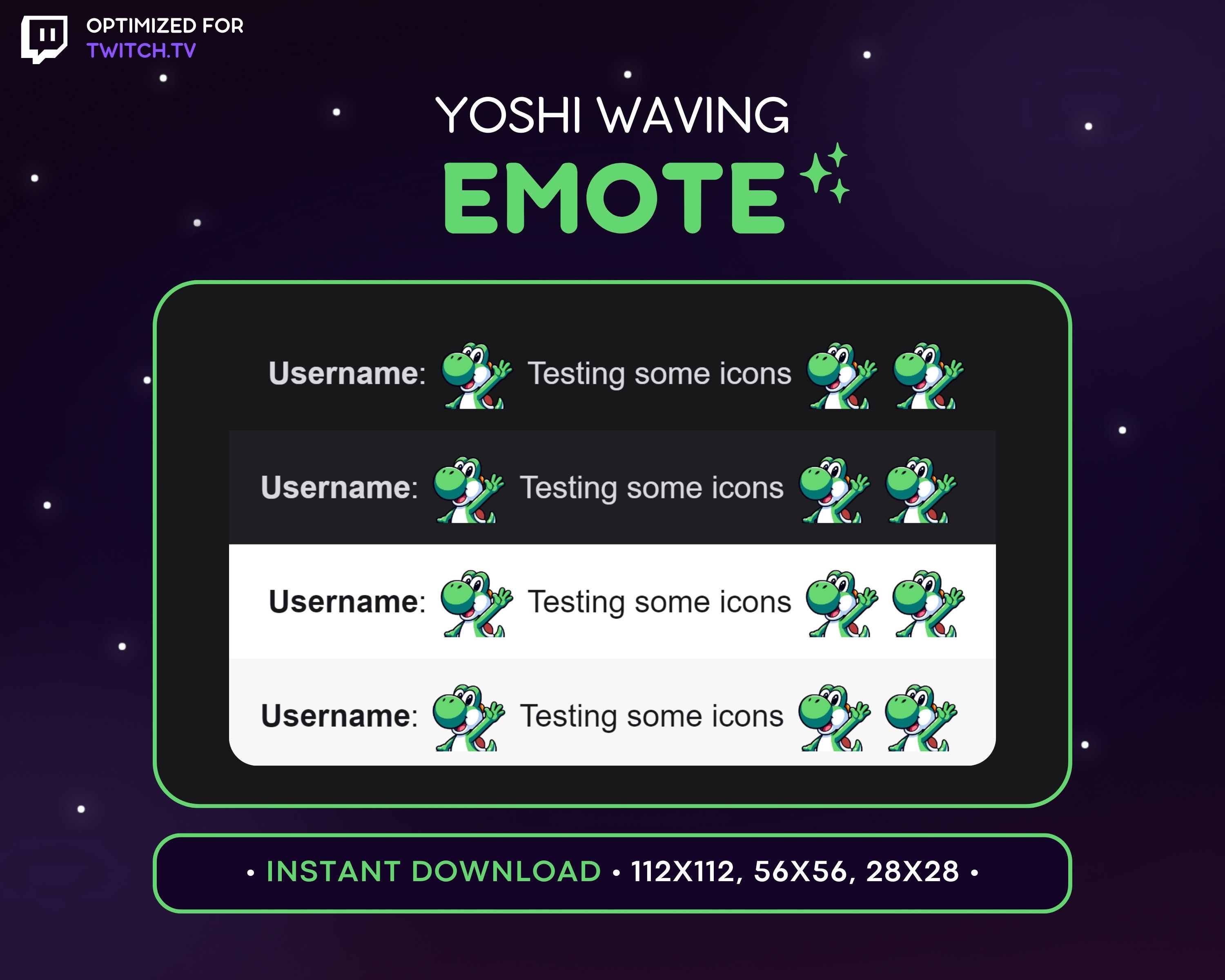 Yoshi Twitch Emote Waving Yoshi Emote, Yoshi Discord Emote, Smash Bros ...
