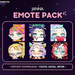Janna Twitch Emote Pack 6x - Janna League of Legends, Cute Janna ...