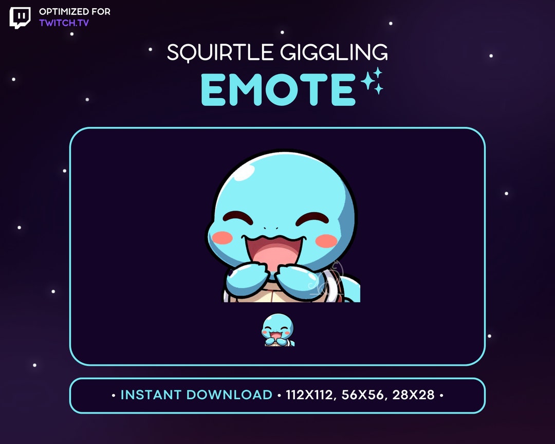 Squirtle Twitch Emote - Laughing Squirtle Pokemon Emote, Gaming ...
