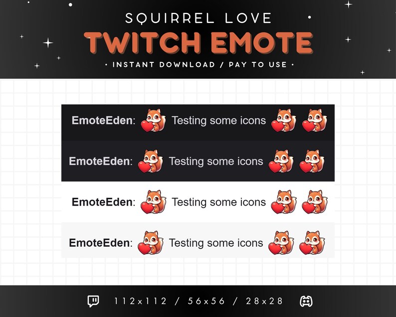 Cute Squirrel Twitch Emote Love - Heart Squirrel Emote, Squirrel ...