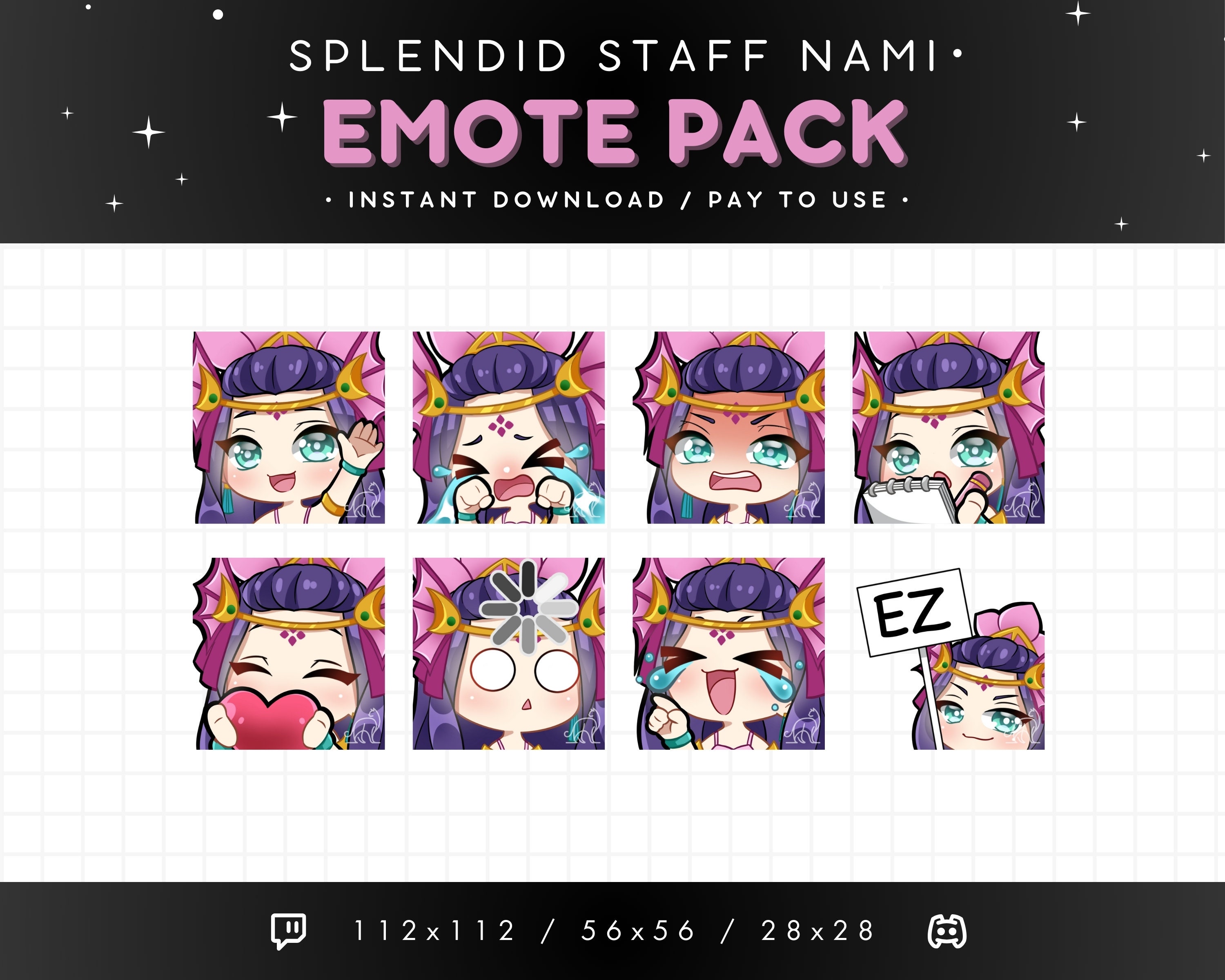 Splendid Staff Nami Twitch Emote Pack League of Legends Nami Discord ...