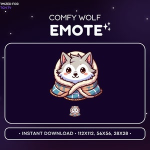 Wolf Twitch Emote Blanket - Cozy Wolf Emote, Wolf Discord Emote, Gaming ...