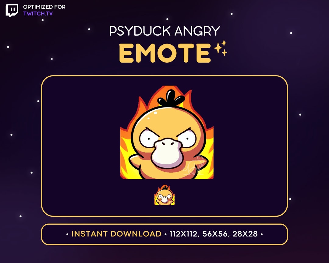Psyduck Twitch Emote - Mad Fire, Psyduck Pokemon Emote, Gaming ...