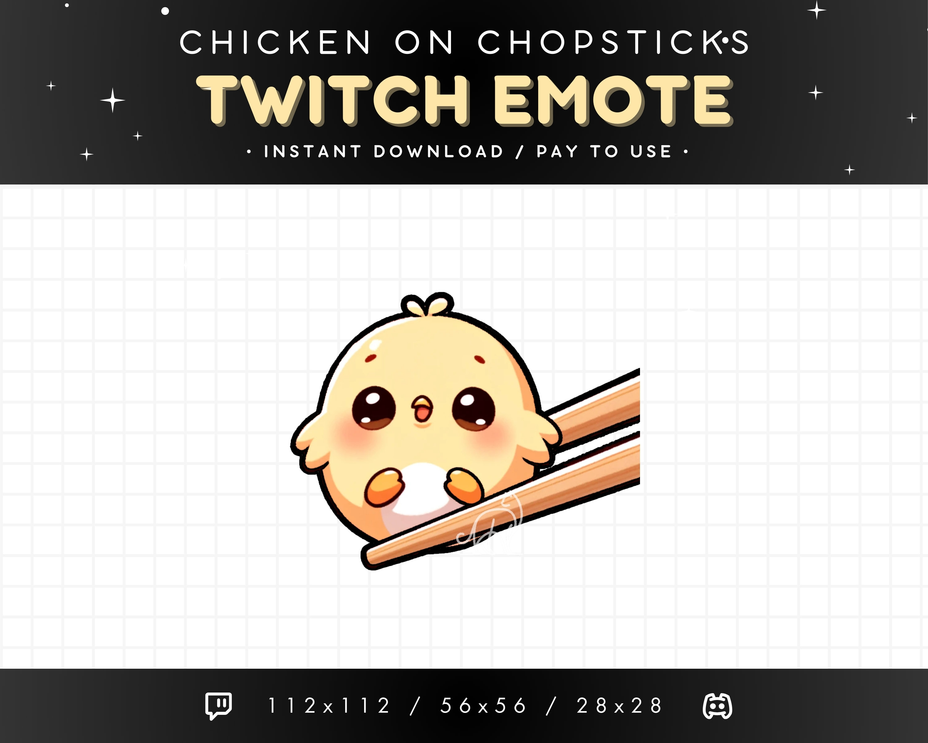 Cute Chicken Twitch Emote - Huge Chopsticks Chicken Emote, Chicken ...