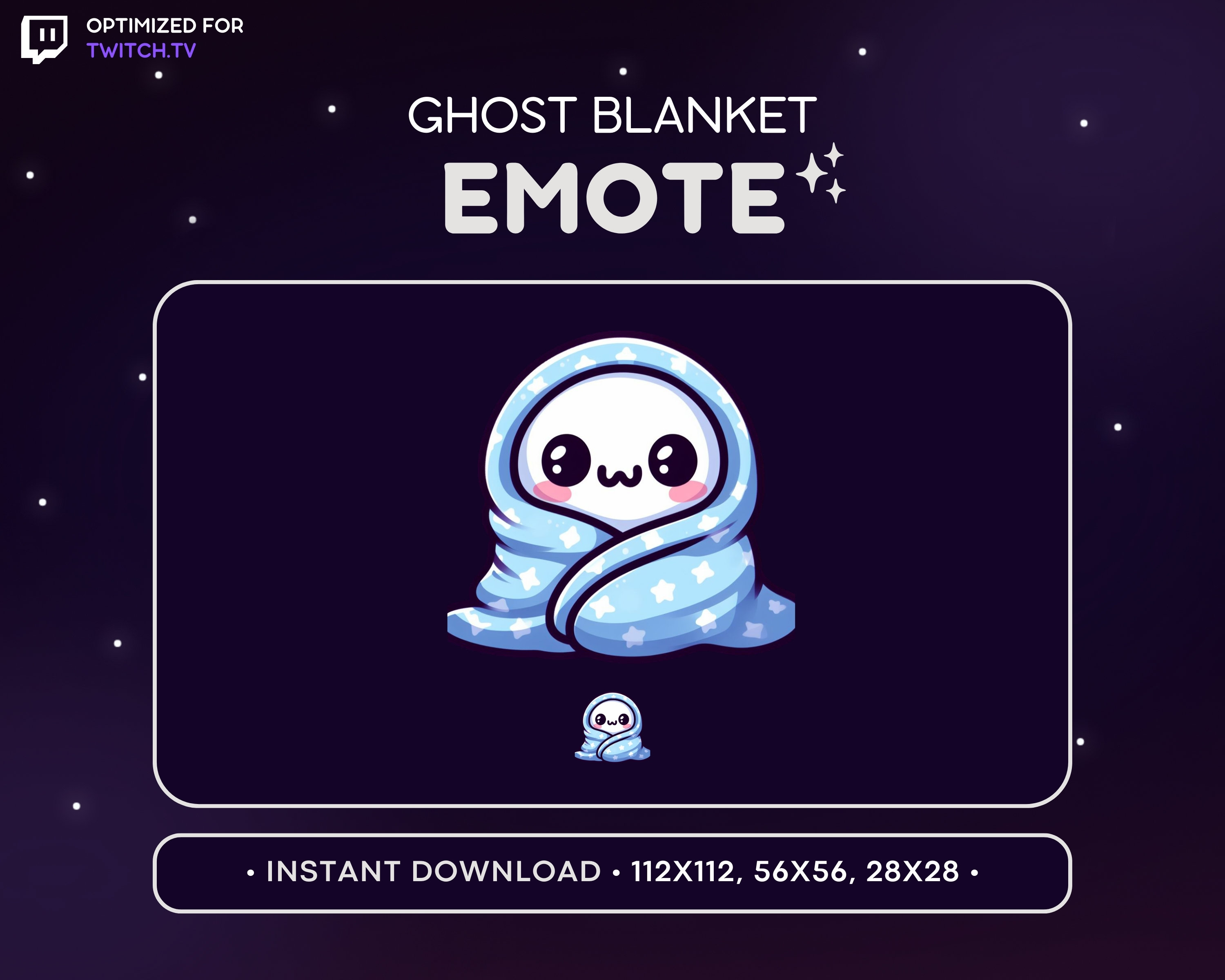 Cute Ghost Twitch Emote Blanket Comfy Ghost Emote, Ghost Discord Emote ...