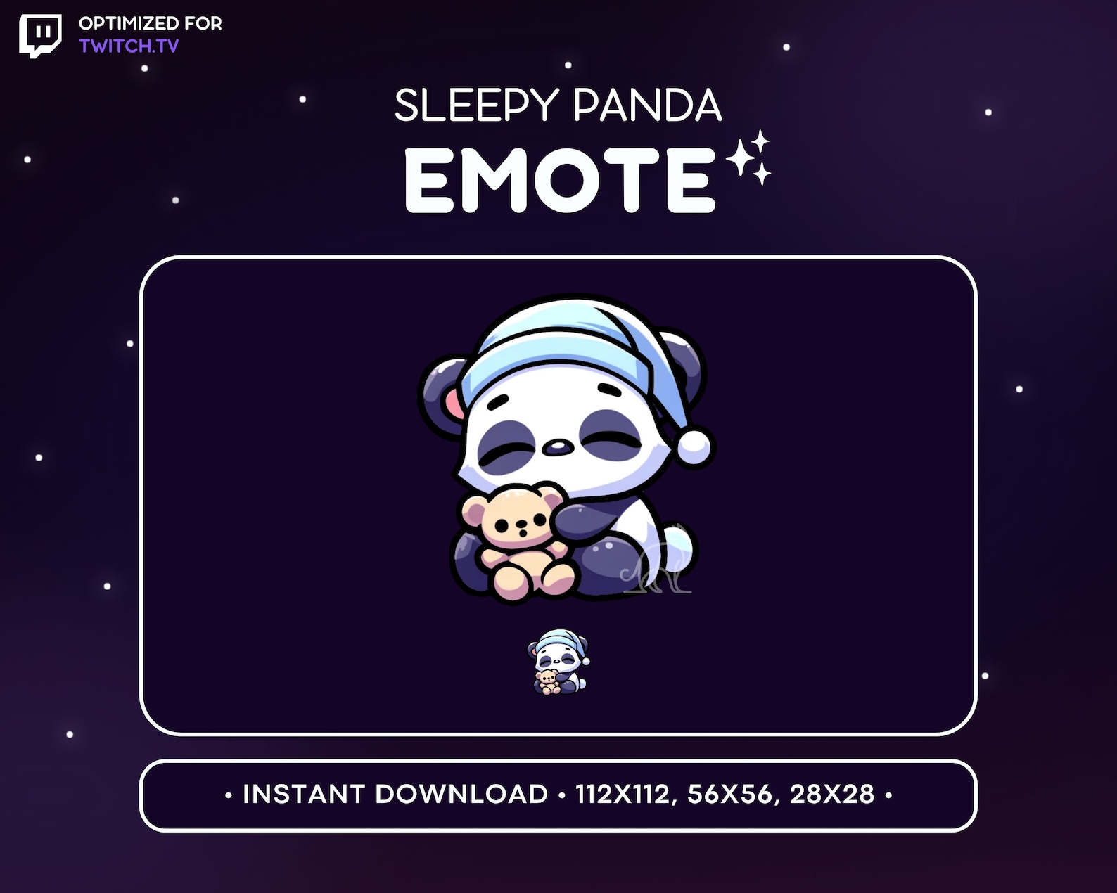 Cute Panda Twitch Emote - Sleepy Panda Emote, Panda Discord Emote ...