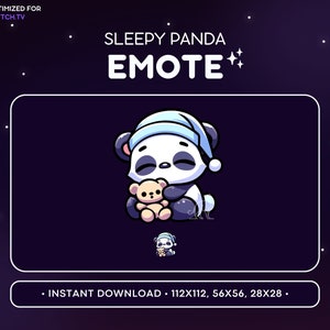 Cute Panda Twitch Emote - Sleepy Panda Emote, Panda Discord Emote ...
