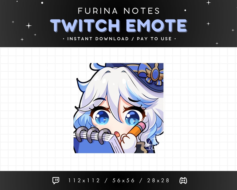 Furina Genshin Impact Twitch Emote Notes Genshin Discord Emote ...