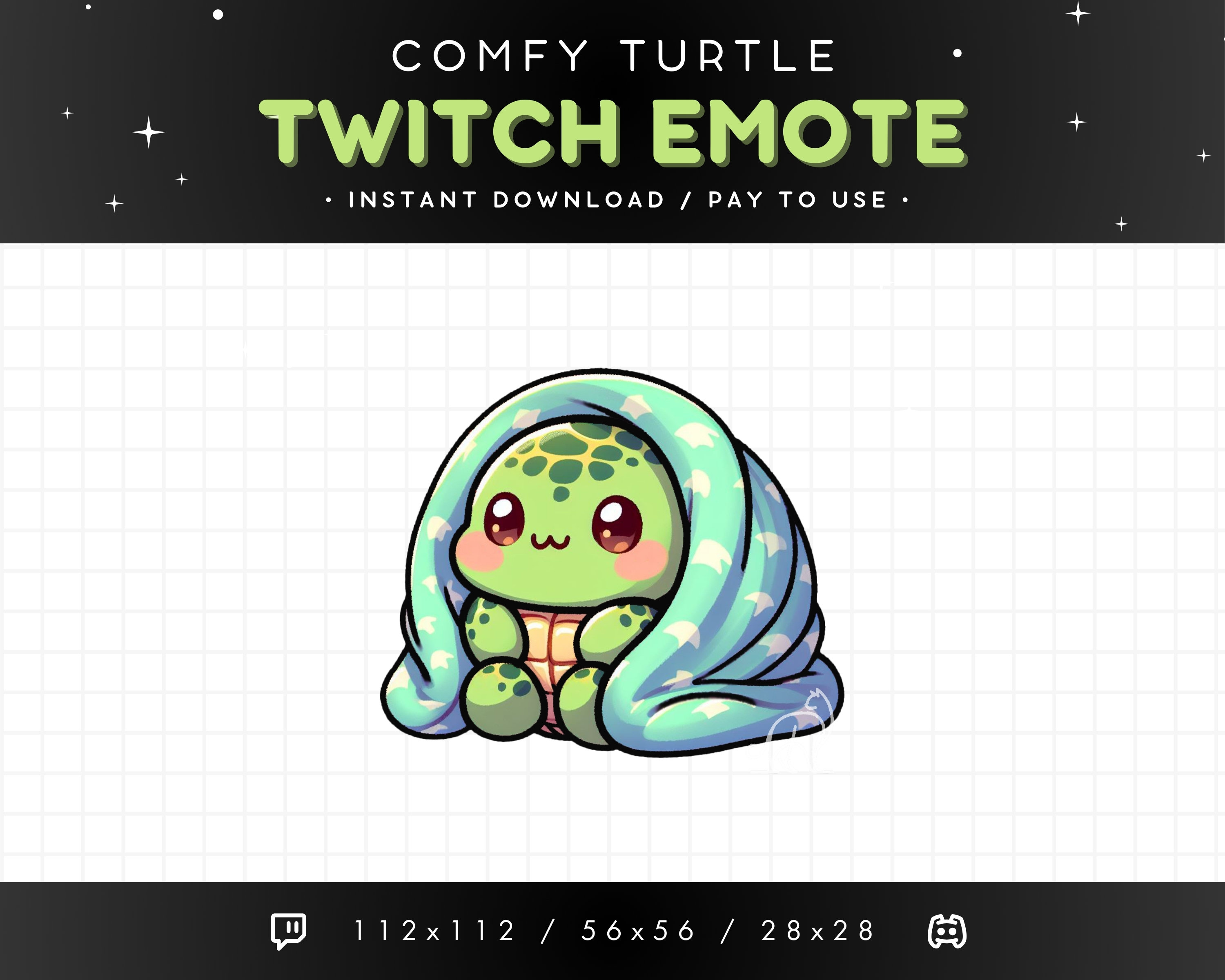 Cute Turtle Twitch Emote Comfy Turtle Emote, Turtle Discord Emote ...