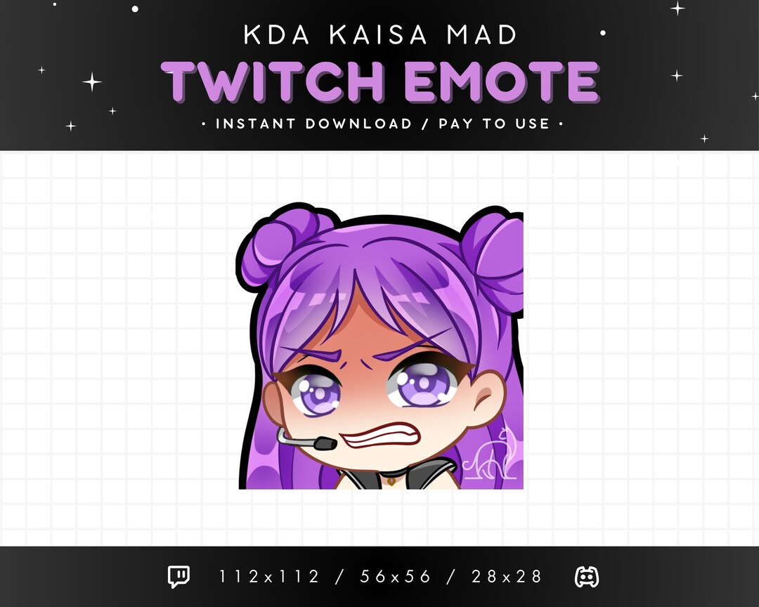 K/DA Kaisa Twitch Emote Mad Angry Kai'sa League of Legends, Kaisa ...