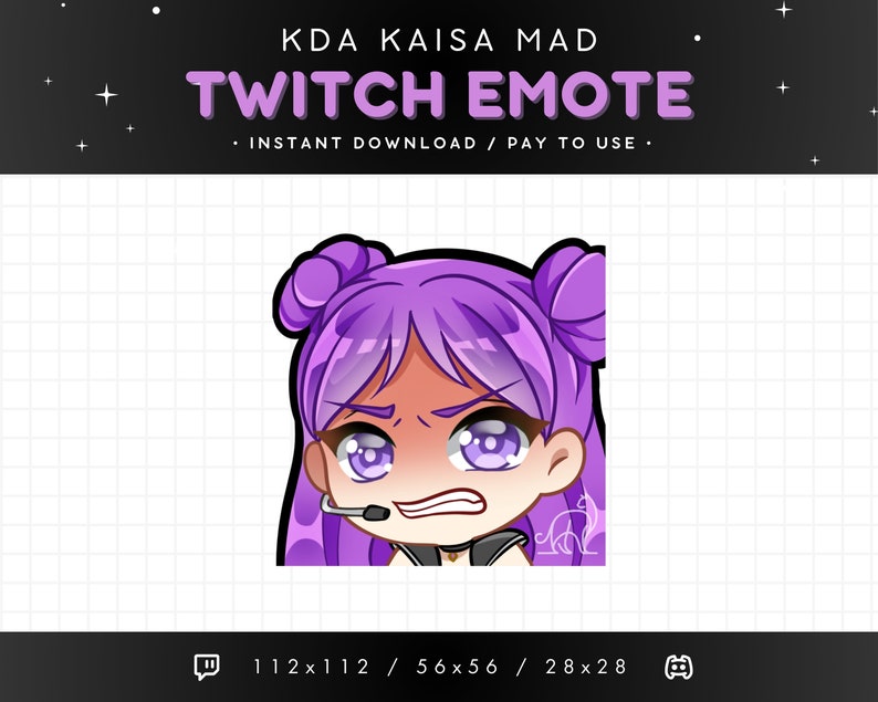 K/DA Kaisa Twitch Emote Mad Angry Kai'sa League of Legends, Kaisa ...