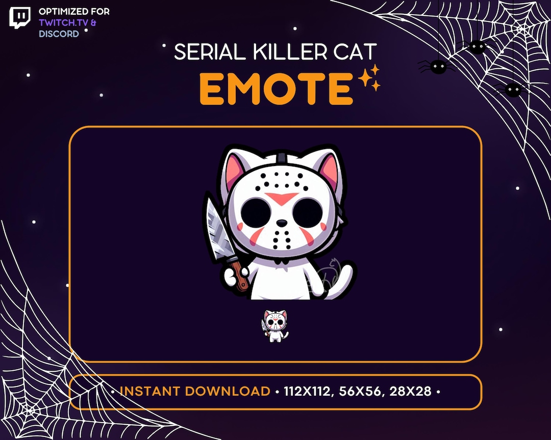 Spooky Cat Twitch Emote - Serial Killer, Murder, Halloween Emote ...