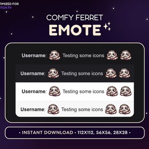 Comfy Ferret Twitch Emote - Cute Ferret Twitch Emote, Ferret Discord ...