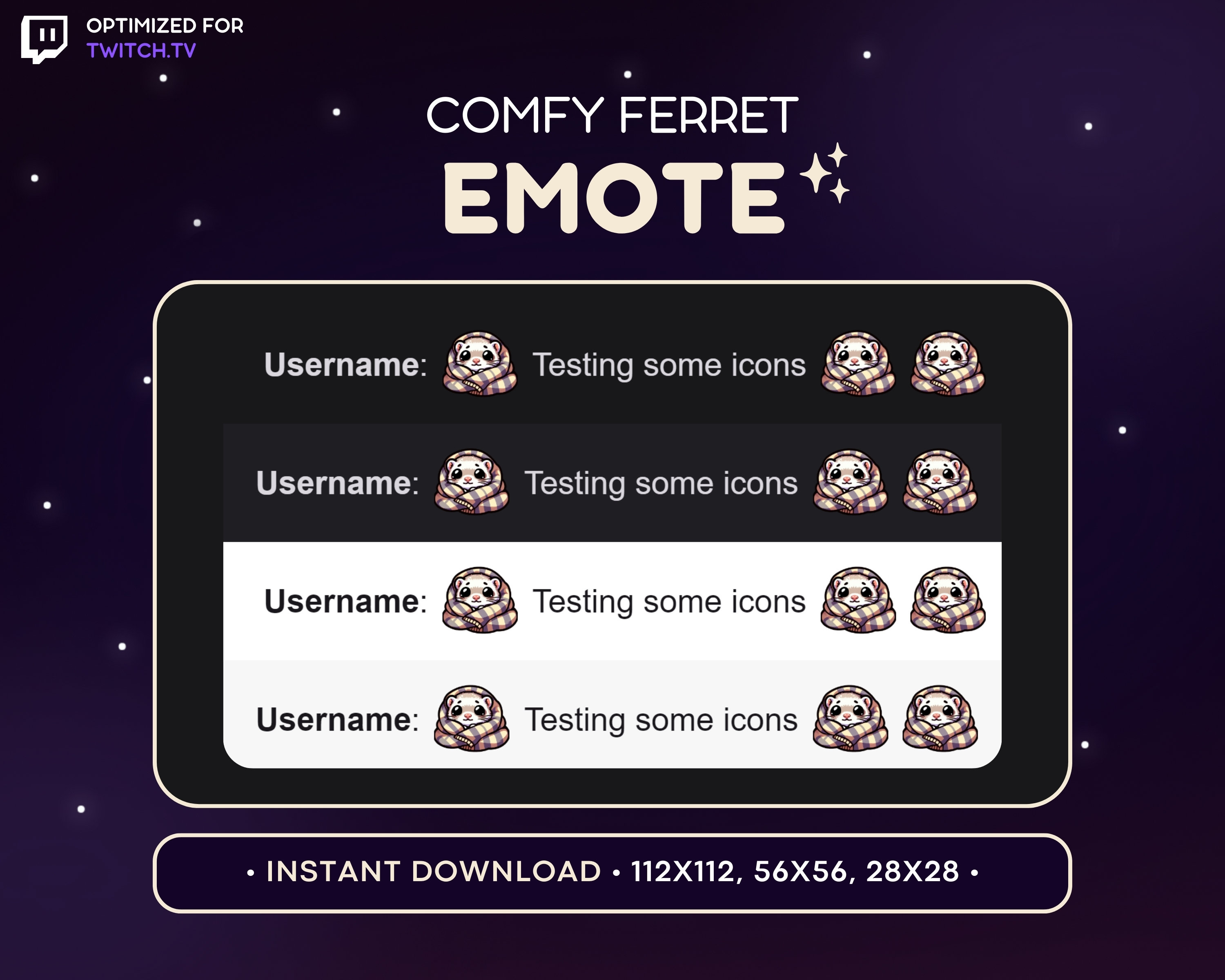 Comfy Ferret Twitch Emote Cute Ferret Twitch Emote, Ferret Discord ...
