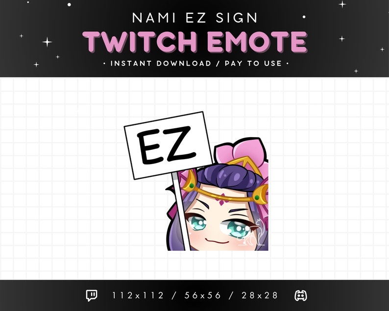 Splendid Staff Nami Twitch Emote EZ Sign League of Legends Nami Discord Emote, Streaming Asset ...