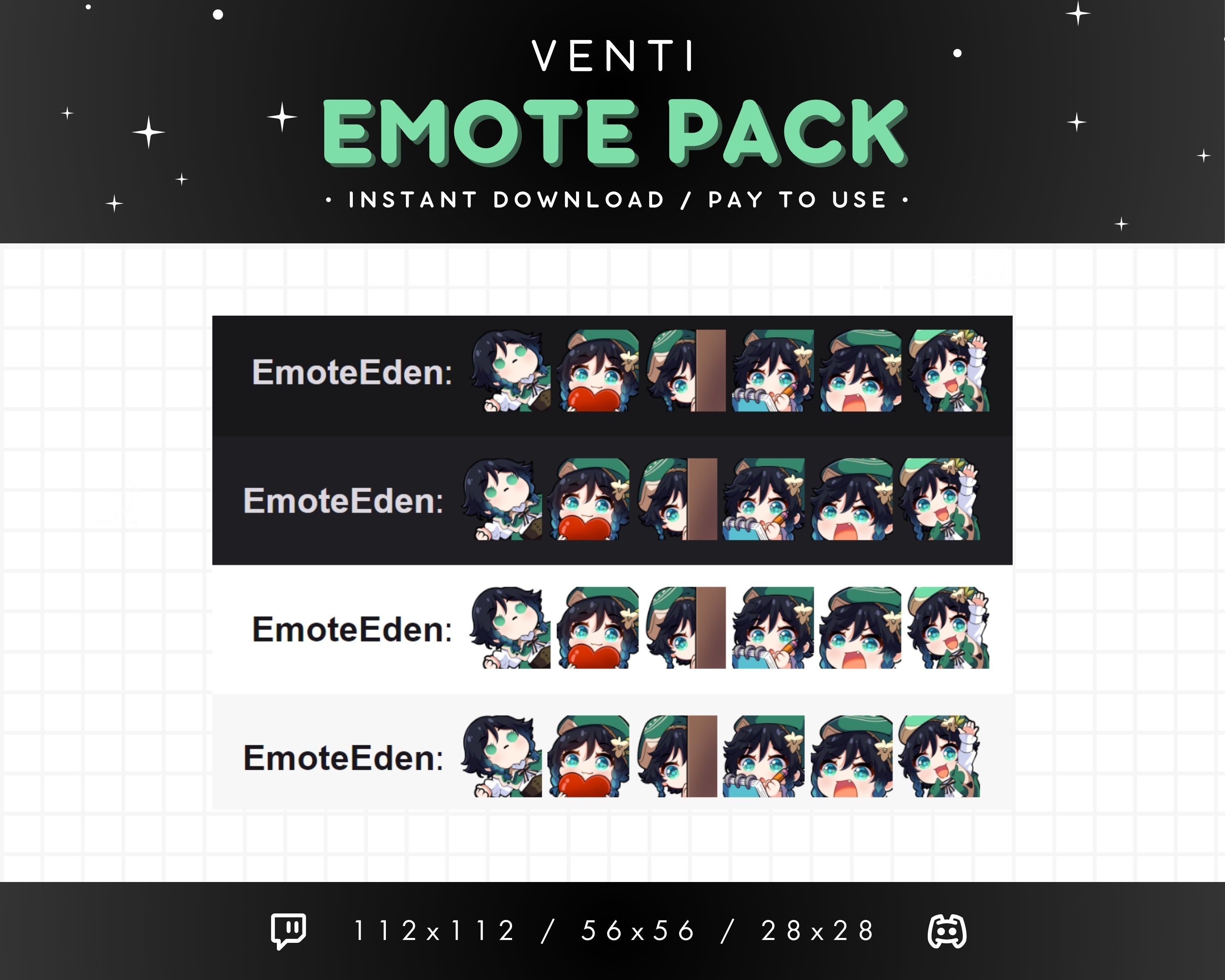 Venti Genshin Impact Twitch Emote Genshin Discord Emote, Streaming ...