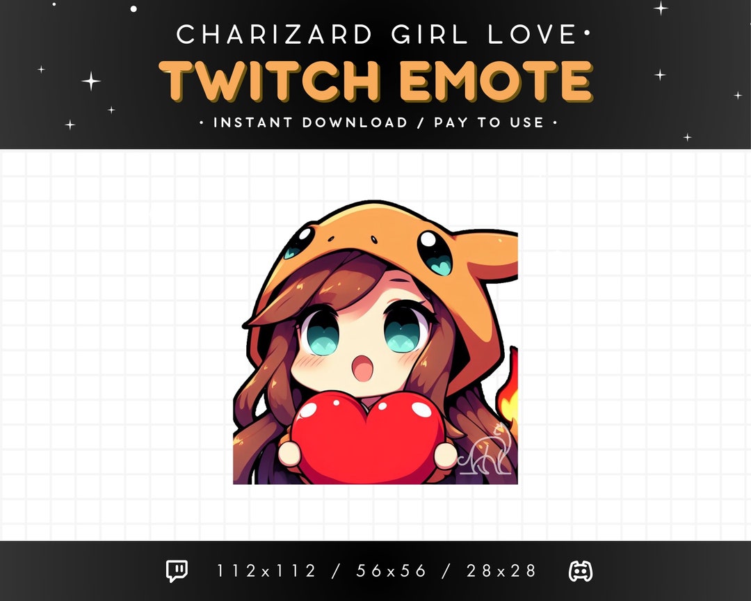 Charizard Girl Twitch Emote, Pokemon Chibi Girl, Kawaii Anime Emote ...