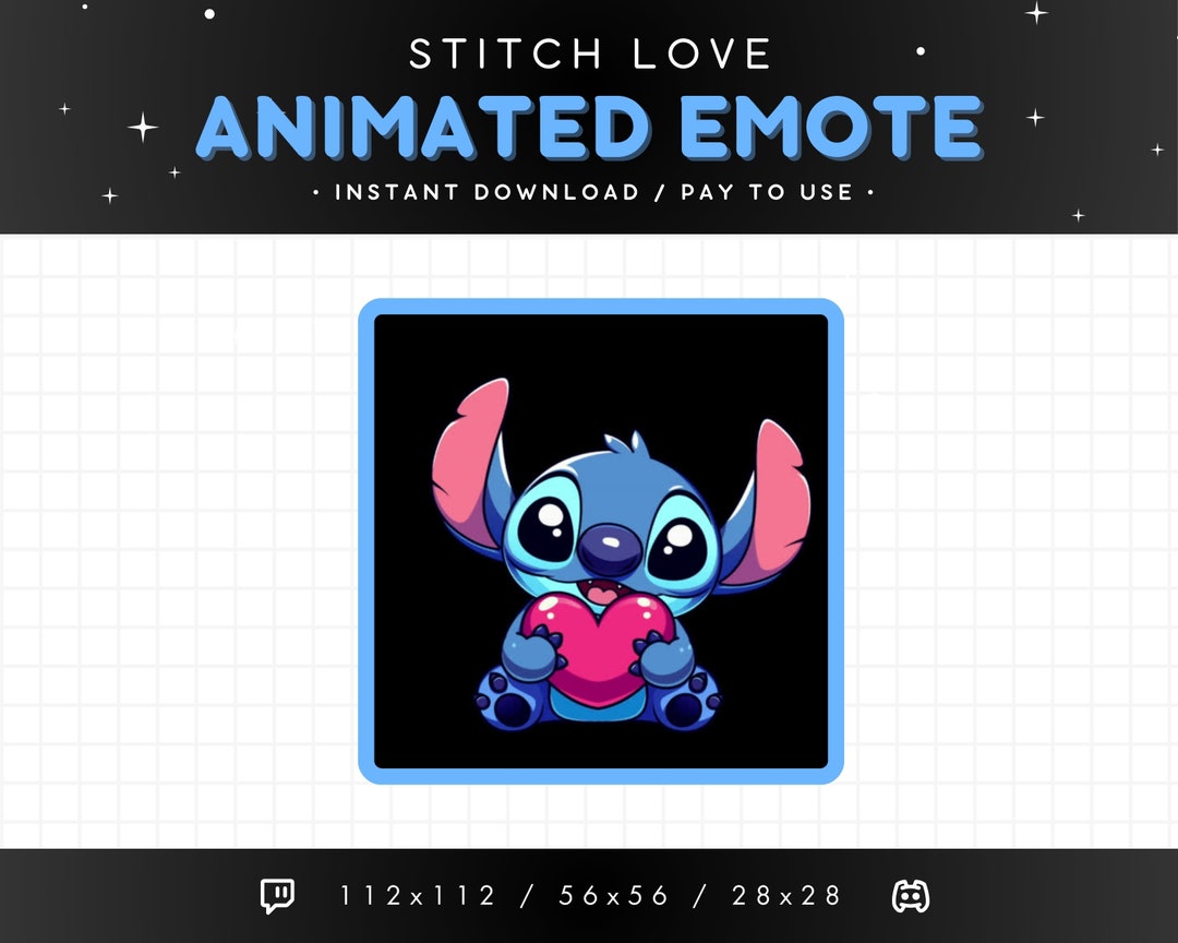 Stitch Love Animated Twitch Emote Stitch Discord Emote, Stitch ...