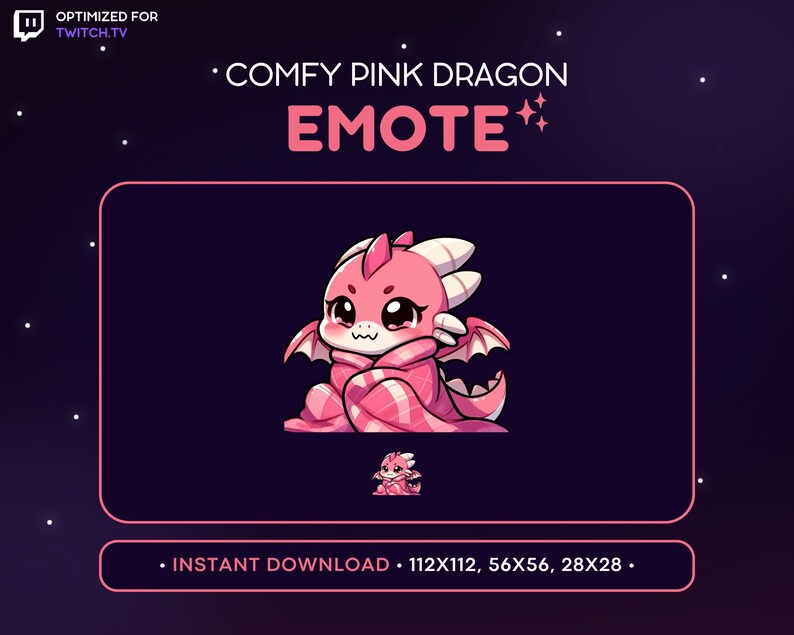 Pink Dragon Twitch Emote Blanket Comfy Dragon Emote, Dragon Discord ...