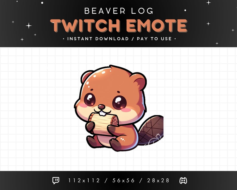 Cute Beaver Twitch Emote Log Beaver Emote, Beaver Discord Emote, Gaming ...