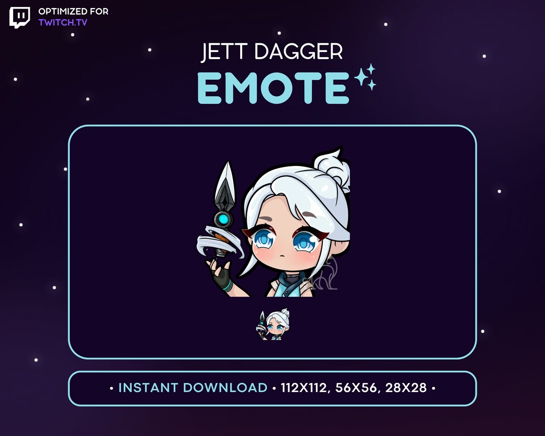 Valorant Jett Twitch Emote Dagger - Jett Discord Emote, Jett Streaming ...
