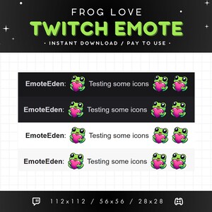 Cute Frog Twitch Emote Love - Heart Frog Emote, Green Frog Discord ...