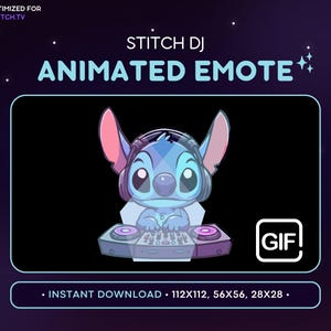 Stitch DJ Animated Twitch Emote - Stitch Discord Emote, Stitch ...