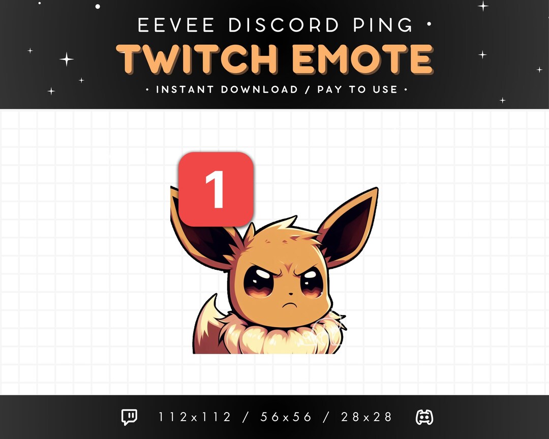 Cute Eevee Twitch Emote Discord Ping Eevee Emote, Gaming, Streaming ...