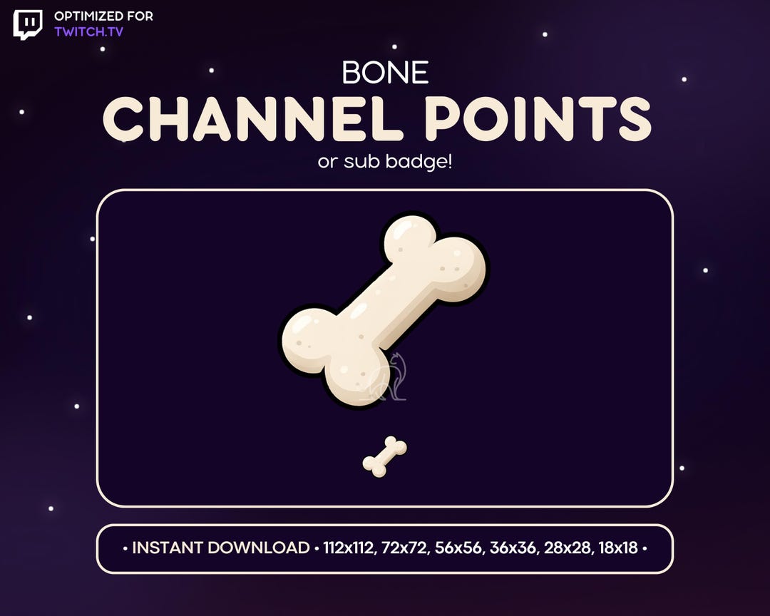 Dog Bone Twitch Channel Point Icon, Sub Badge, Emote - Bone Discord ...