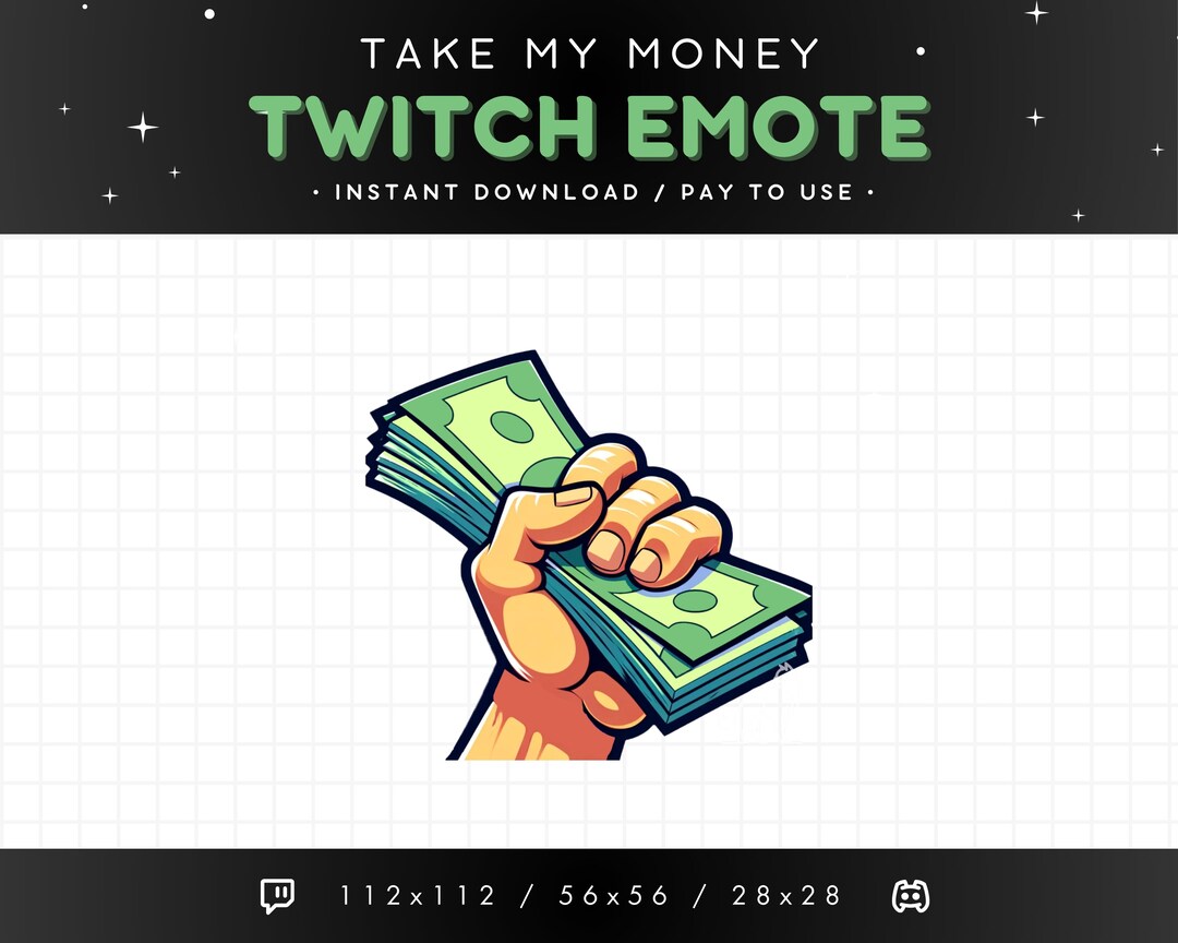 Take My Money Twitch Emote - Male Hand Money Emote, Money Discord Emote ...