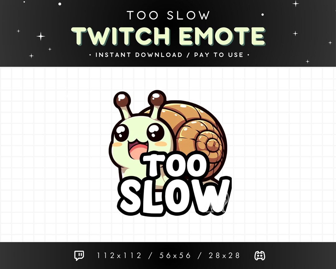 Slow Snail Twitch Emote Too Slow Emote, Snail Discord Emote, Streaming ...