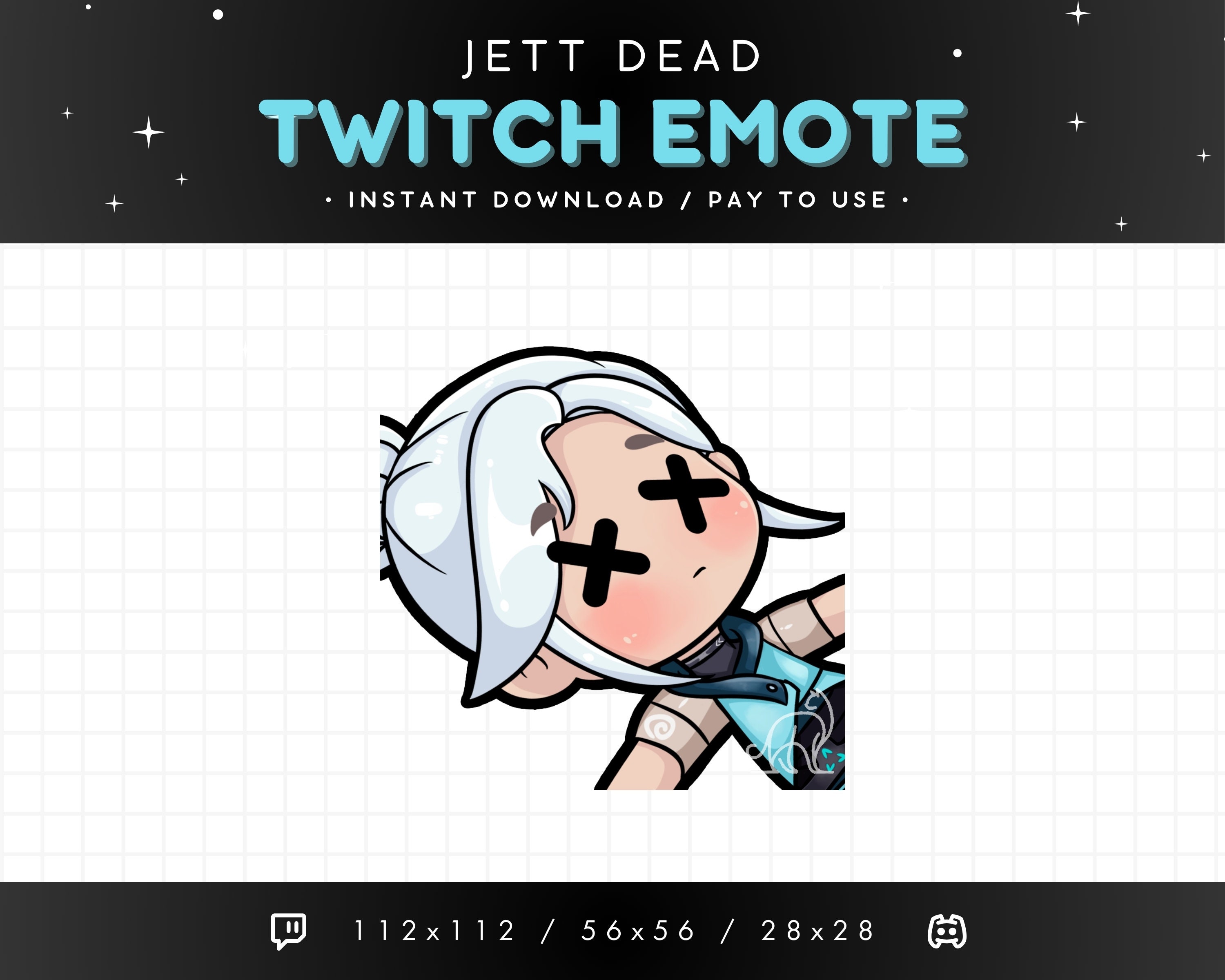 Valorant Jett Twitch Emote Dead Jett Discord Emote, Jett Streaming ...