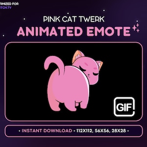 ANIMATED Pink Cat Twerking Emote - Cute Animated Cat Discord Emote ...
