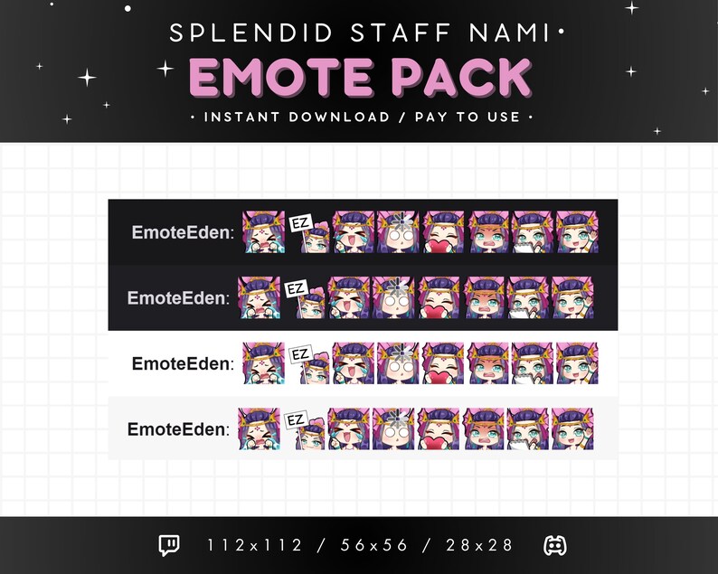 Splendid Staff Nami Twitch Emote Pack League of Legends Nami Discord ...