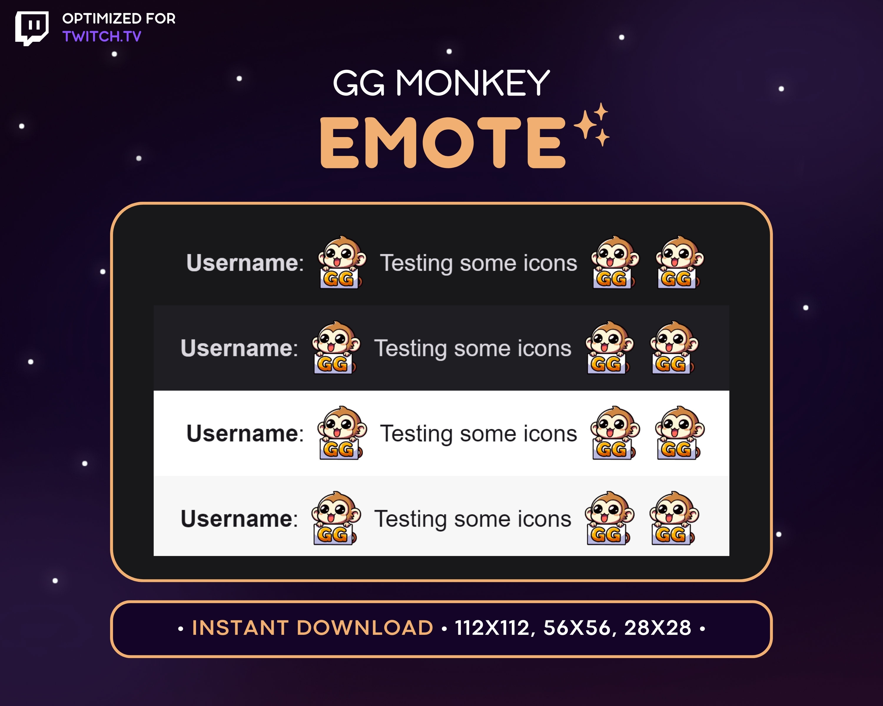 Cute Monkey Twitch Emote GG Sign Monkey Emote, Monkey Discord Emote ...