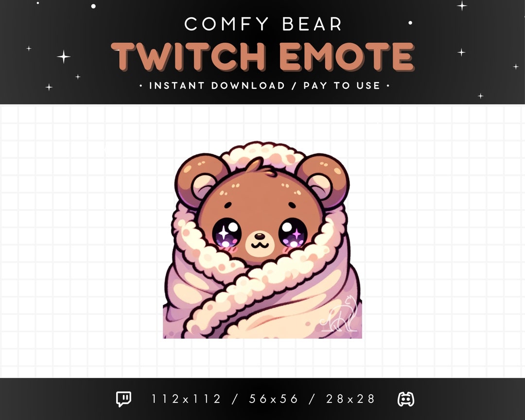 Cute Bear Twitch Emote Blanket Comfy Teddy Bear Emote, Bear Discord ...