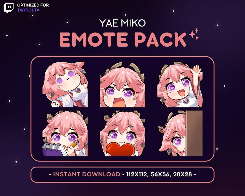 Yae Miko Genshin Impact Twitch Emote Genshin Discord Emote, Streaming ...