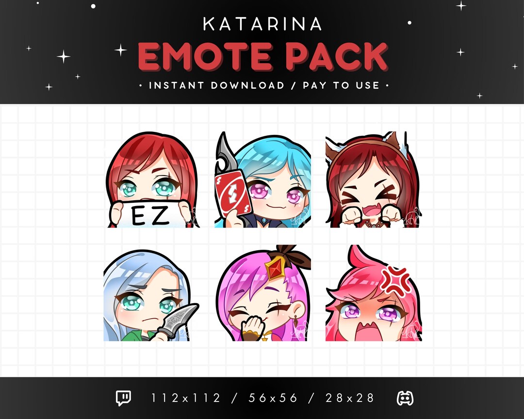 Katarina Twitch Emote Pack 6x Katarina League of Legends, Katarina ...