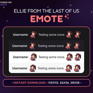 Ellie Twitch Emote - the Last of Us Emote, Ellie Love Emote, Streaming ...