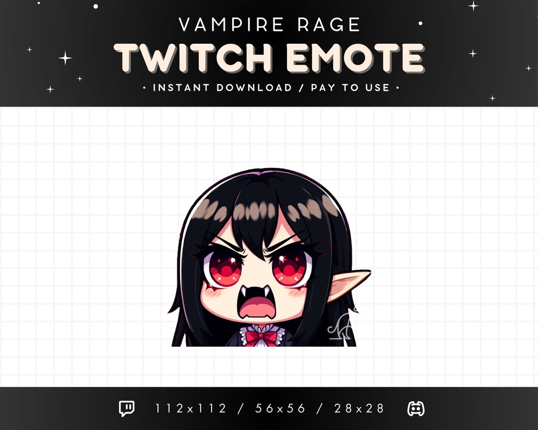 Vampire Girl Twitch Emote Evil Vampire Girl, Kawaii Anime Emote, Gamer ...