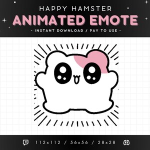 Happy Pink Hamster Animated Emote Animated Twitch Emote, Streaming ...