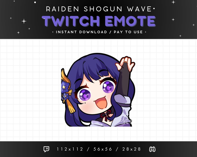 Raiden Genshin Impact Twitch Emote Wave Genshin Discord Emote ...