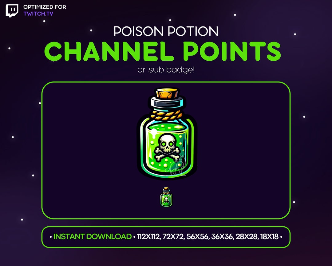 Poison Twitch Channel Point Icon, Sub Badge, Emote - Poison Potion ...